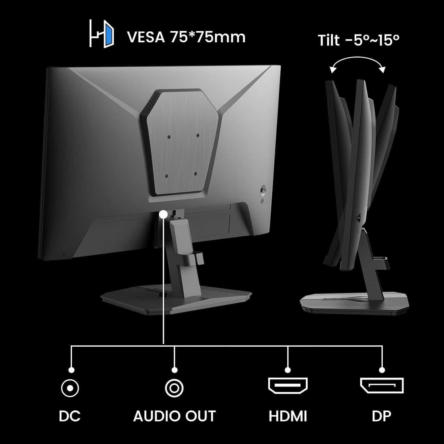 SANSUI 24 Inch Gaming Monitor 180Hz, DP 1.4 & HDMI 2.0 Ports IPS Panel High Refresh Rate Computer Monitor, Racing FPS RTS Modes, 1ms Response Time 110% sRGB (ES-G24F4, HDMI Cable Included)