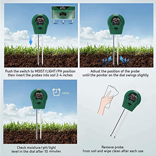 PH Meter, TDS PPM Meter, 3 in 1 Soil PH Tester [Upgraded Version] Moisture Meter Combo, PH/EC Tester Digital Kit for Home Water, Hydroponics, Plants Garden Soil and Aquarium Use