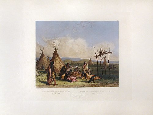 Funeral Scaffold of a Sioux Chief near Fort Pierre