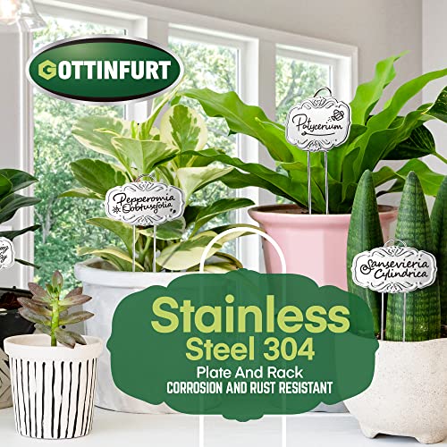 Updated Metal Plant Labels for Garden, 25 Pack Stainless Steel DIY Plant Markers Waterproof for Flowers, Vegetables, Seedlings