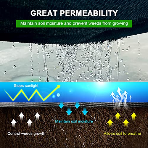 EnonGarden 4x100ft Garden Weed Barrier, Garden Landscape Fabric Weeds Control for Flower Bed, Mulch, Edging, Garden Stakes, Outdoor Project Weed Guard Mat