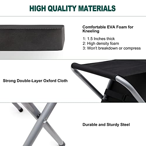 MAXPACE Garden Kneeling Pad and Foldable Gardening Stool 2 in 1, Extra Thick Soft Water-Resistant Comfortable Durable Foam Knee Pad Mat Cushion Garden Kneeler and Seat for Gardening, Mechanics, Work