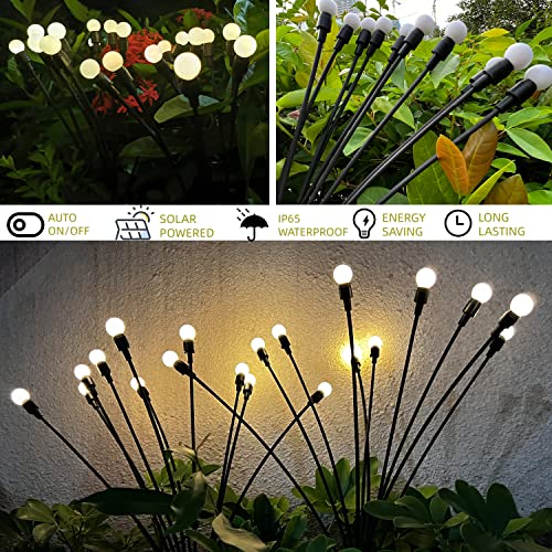 YTIUU 2 Pack Firefly Lights Solar Outdoor, Starburst Swaying Solar Lights,Swing Garden Waterproof Decor When Wind Blows for Backyard Patio Terrace Lawn Path Holiday Decor