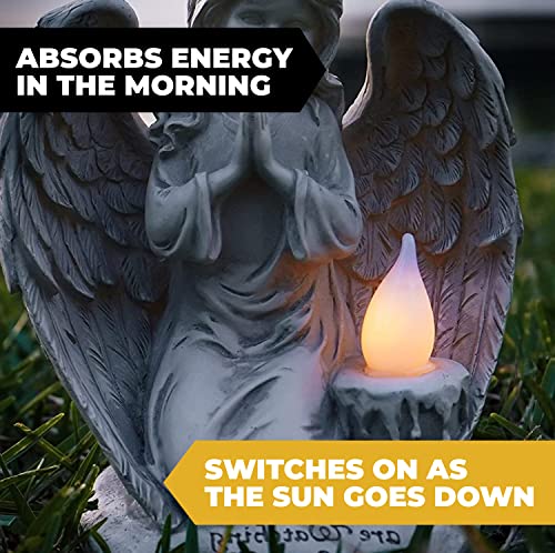 VP Home Praying Angel Watching Over Us Angel Decorations for Home Solar Powered LED Outdoor Decor Garden Light Angel Statues and Figurines for Home, Patio, Yard Art