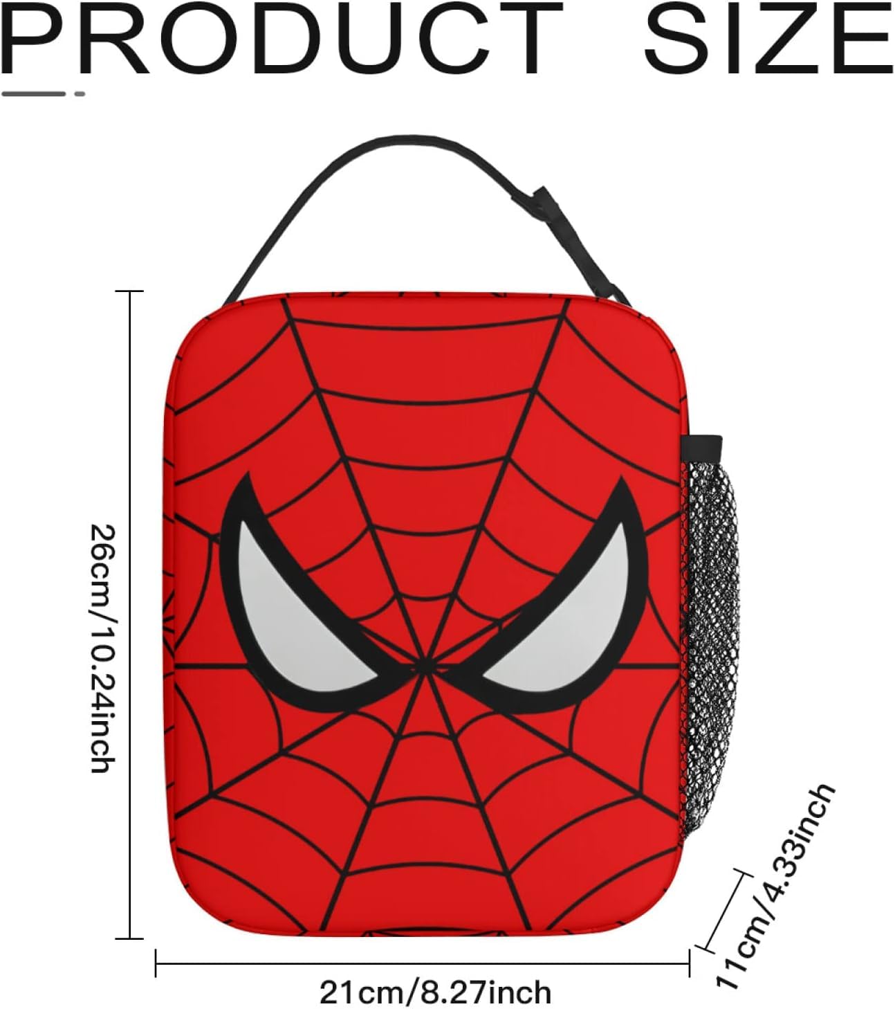 suzzc Reusable Anime Lunch Box Insulated Lunch Bag Large Capacity Durable Lunch Tote for Men Women Gift Travel Hiking
