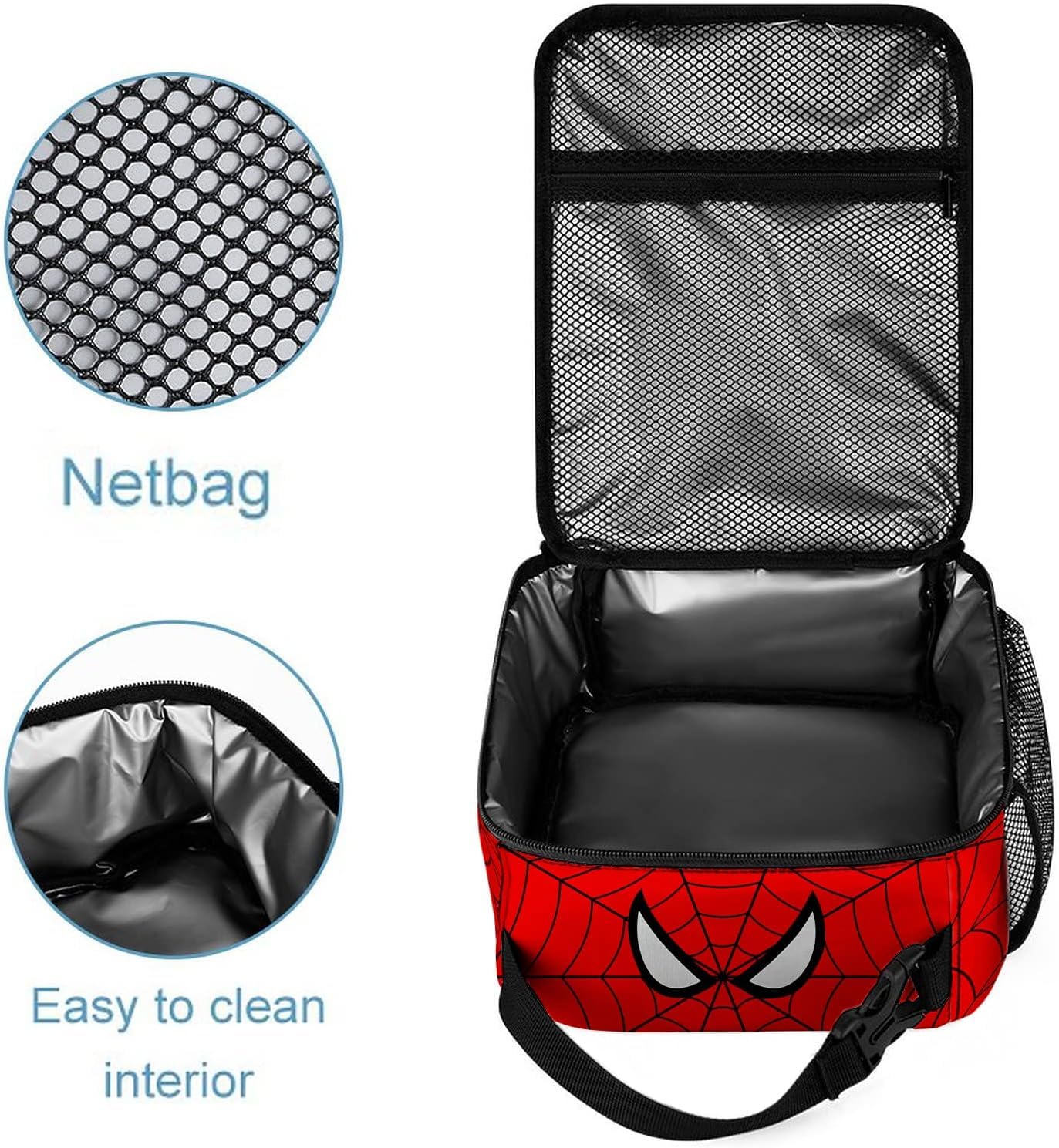 suzzc Reusable Anime Lunch Box Insulated Lunch Bag Large Capacity Durable Lunch Tote for Men Women Gift Travel Hiking