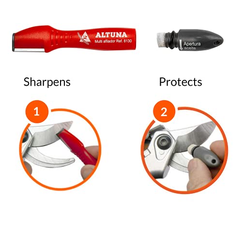 Altuna Pocket Blade Sharpener for Garden Tools with Tungsten Carbide Blade - Universal Tool Sharpener for Pruning Shears, Hedge Scissors, Clippers, Pocket Knives, and More