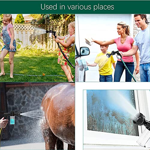 Garden Hose Nozzle, High Pressure Spray Gun Nozzle, 8 Spray Patterns for Watering Plants, Lawn, Patio, Cleaning, Showering Pet with 3.5oz/100cc Soap Dispenser Bottle