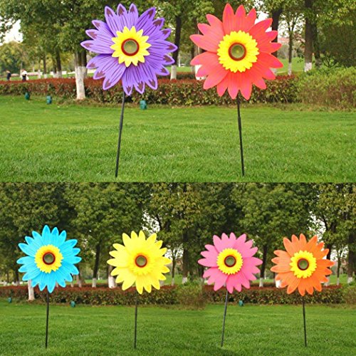 B bangcool Sunflower Lawn Pinwheels Wind Spinners Garden Party Pinwheel Wind Spinner for Patio Lawn & Garden (6 PCS))