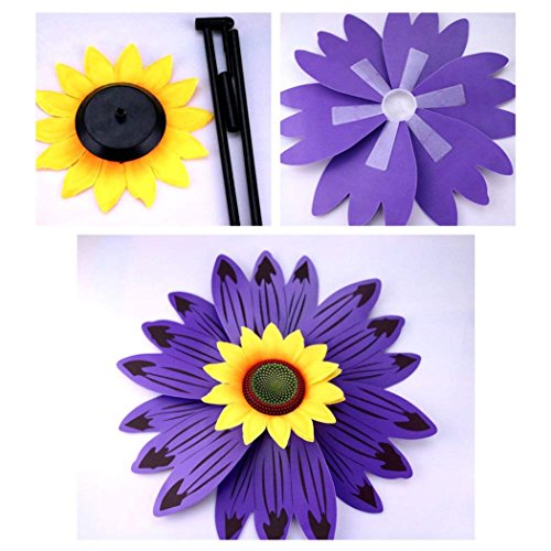 B bangcool Sunflower Lawn Pinwheels Wind Spinners Garden Party Pinwheel Wind Spinner for Patio Lawn & Garden (6 PCS))