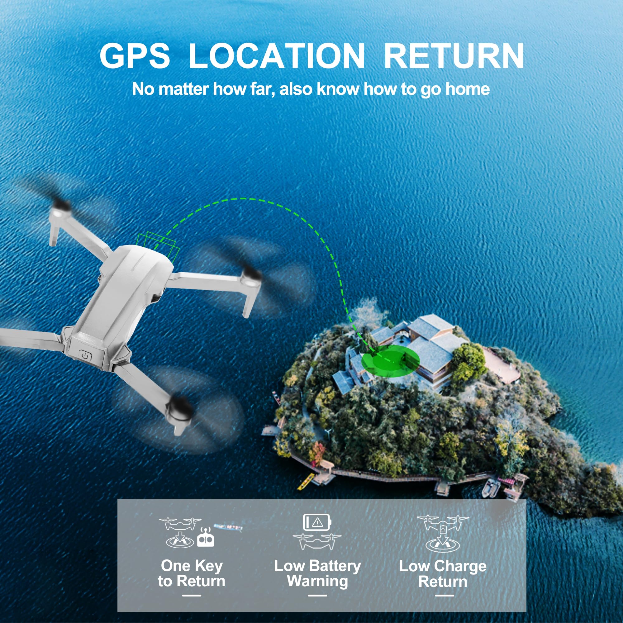 HHD GPS Drones with Camera for Adults 4k, 50 Mins Flight Time, Under 249g, 3800ft FPV Transmission, Brushless Motor, Max Speed 15m/s, Foldable Drone for Adults, Beginner