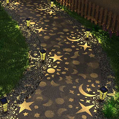 EKQ 8 Pack Small Solar Garden Lights Outdoor Waterproof Decorative Solar Pathway Landscape Lights for Patio Yard Path Backyard Walkway Sidewalk Driveway Decor (8 Pack, Black)