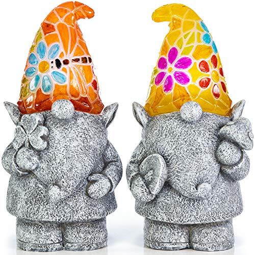 VP Home Luminous Gnomes Solar Powered LED Outdoor Decor Garden Light Set of 2 Great Addition for Your Garden Solar Powered Light Garden Christmas Decorations Gifts for Outside Patio Lawn