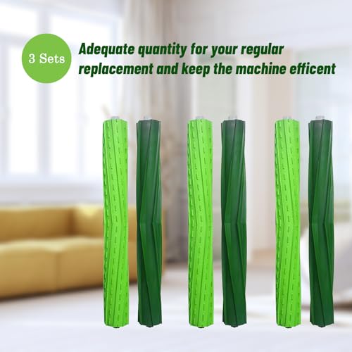 Zmerob S9 Replacement Brushes Parts for iRobot Roomba S9 (9150) S9+ S9 Plus (9550) S Series Wi-Fi Connected Robot Vacuum Cleaner, 3 Set Multi-Surface Rubber Roller Brushes