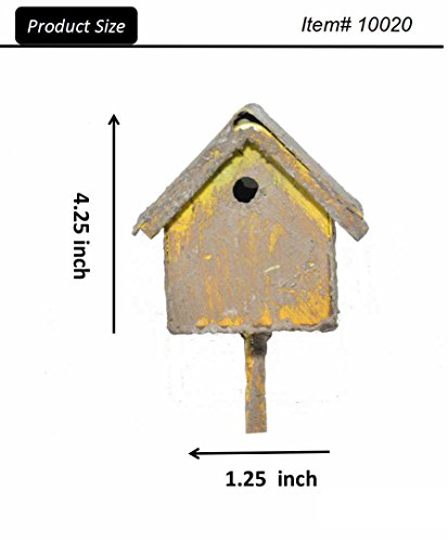 G & F Products MiniGardenn 10020 Fairy Garden Miniature Bird House Pick