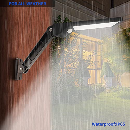 Aqonsie Solar Lights Outdoor with Remote, 180° Adjustable 56LED Solar Flood Light, Outside Security Motion Sensor Lights Outdoor with 3 Lighting Modes for Backyard,Gutter,Garden,Front Door 4 Pack