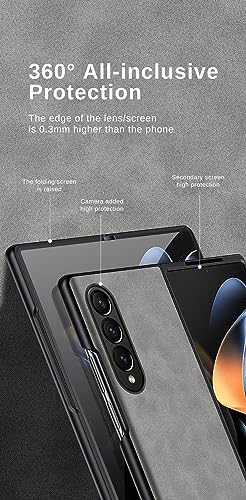 Leather Case for Samsung Galaxy Zfold4 Zfold3 Zfold Z Fold 5 4 3 Fold5 Fold4 Fold3 5G Silicone Shockproof,Gray,03,for Samsung Z Fold3