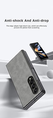 Leather Case for Samsung Galaxy Zfold4 Zfold3 Zfold Z Fold 5 4 3 Fold5 Fold4 Fold3 5G Silicone Shockproof,Gray,03,for Samsung Z Fold3