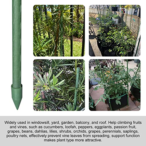 Garden Stakes 60 Inches Plastic Coated Hollow Steel Plant Stakes, Tomato Stakes, Pack of 25