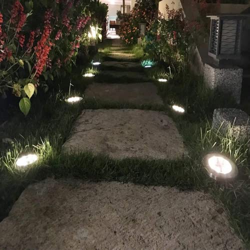 ZGWJ Solar Ground Lights,16 Pack Waterproof Solar Garden Lights, Upgraded Outdoor Garden Waterproof Bright in-Ground Lights, Landscape Lights for Pathway,Yard,Deck,Lawn,Patio,Walkway White