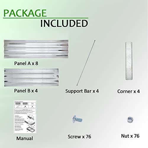 FORTUNO 8x4x1.9 FT Galvanized Raised Garden Bed Box 96"x47"x22.4" -Large Metal Outdoor Flower Bed Steel Patio Ground Planter for Planting Vegetables and Herbs, Silver