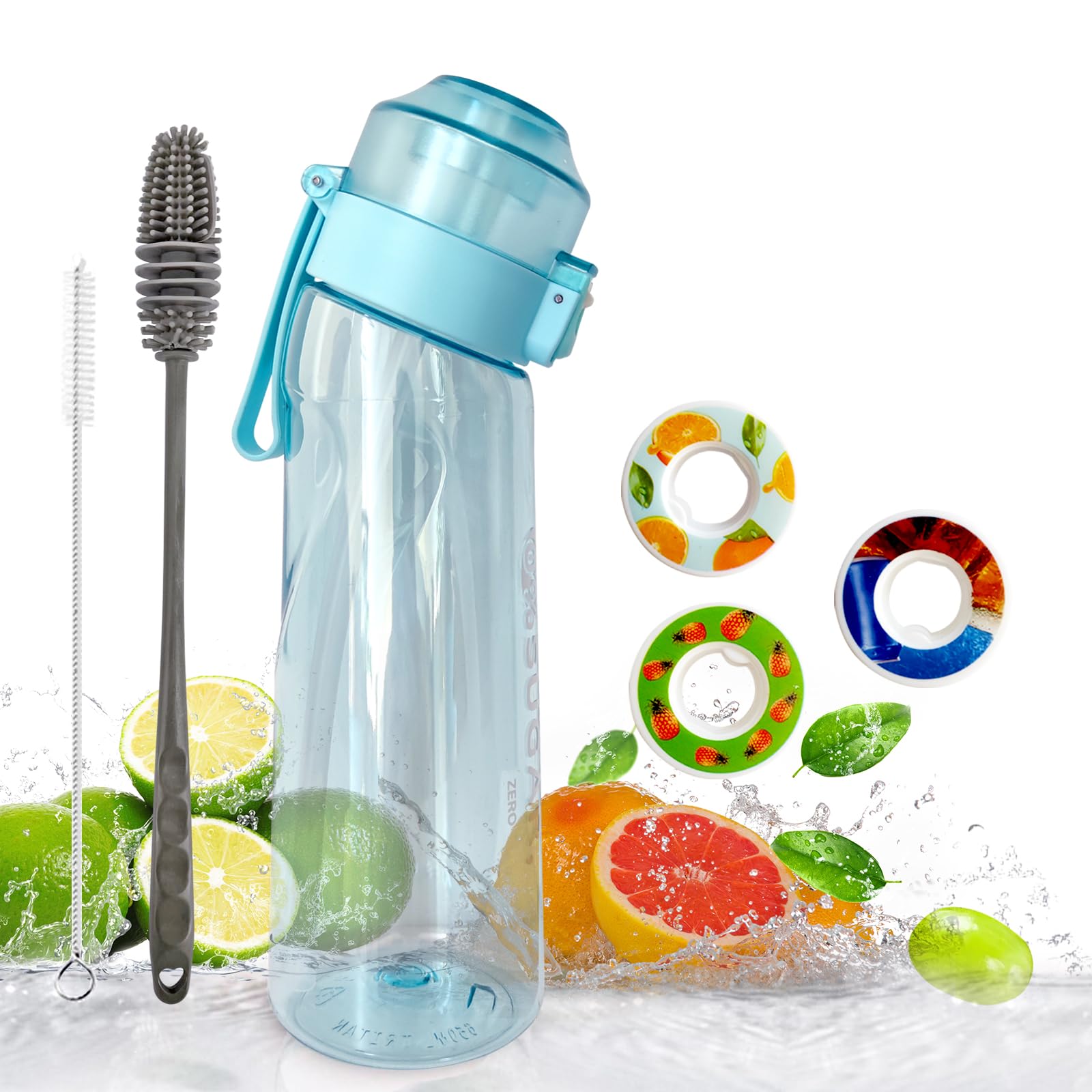 ECENUR Air Water Bottle,650 ml Drinking Bottle with Flavor Pods, Water Bottle Starter Set, Leak-proof Water Cup for Gym, Running, Outdoor, Sports Bike Water Bottle