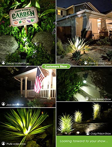 DBF Solar Outdoor Lights, Adjustable Solar Spot Lights Outdoor, 2.5w Solar Panel and Bright, 2-in-1 Waterproof Solar Landscape Spotlights Flood Lights for Garden Yard Flag Pole Pool, 2Pack