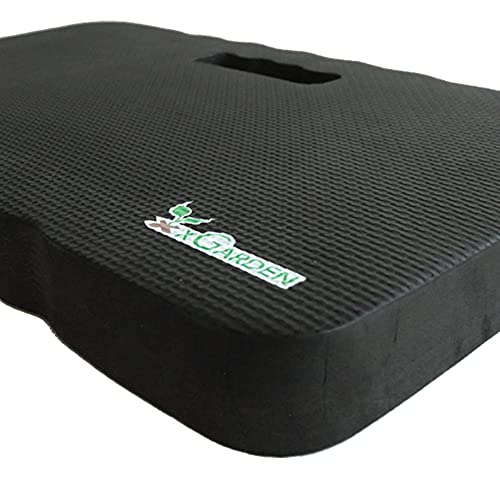 xGarden - Portable Kneeling Pad for Gardening - High Density Foam Kneeler with Carrying Handle - Extra Thick Foam Cushion - Waterproof - Versatile - Indoor or Outdoor - 17.5" x 11" x 1.5" - Black