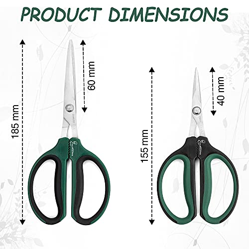Hydroponic 60mm/40mm 2 pack Bonsai micro tip pruning shears (Stainless Steel) by Yieldcropper