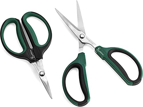 Hydroponic 60mm/40mm 2 pack Bonsai micro tip pruning shears (Stainless Steel) by Yieldcropper