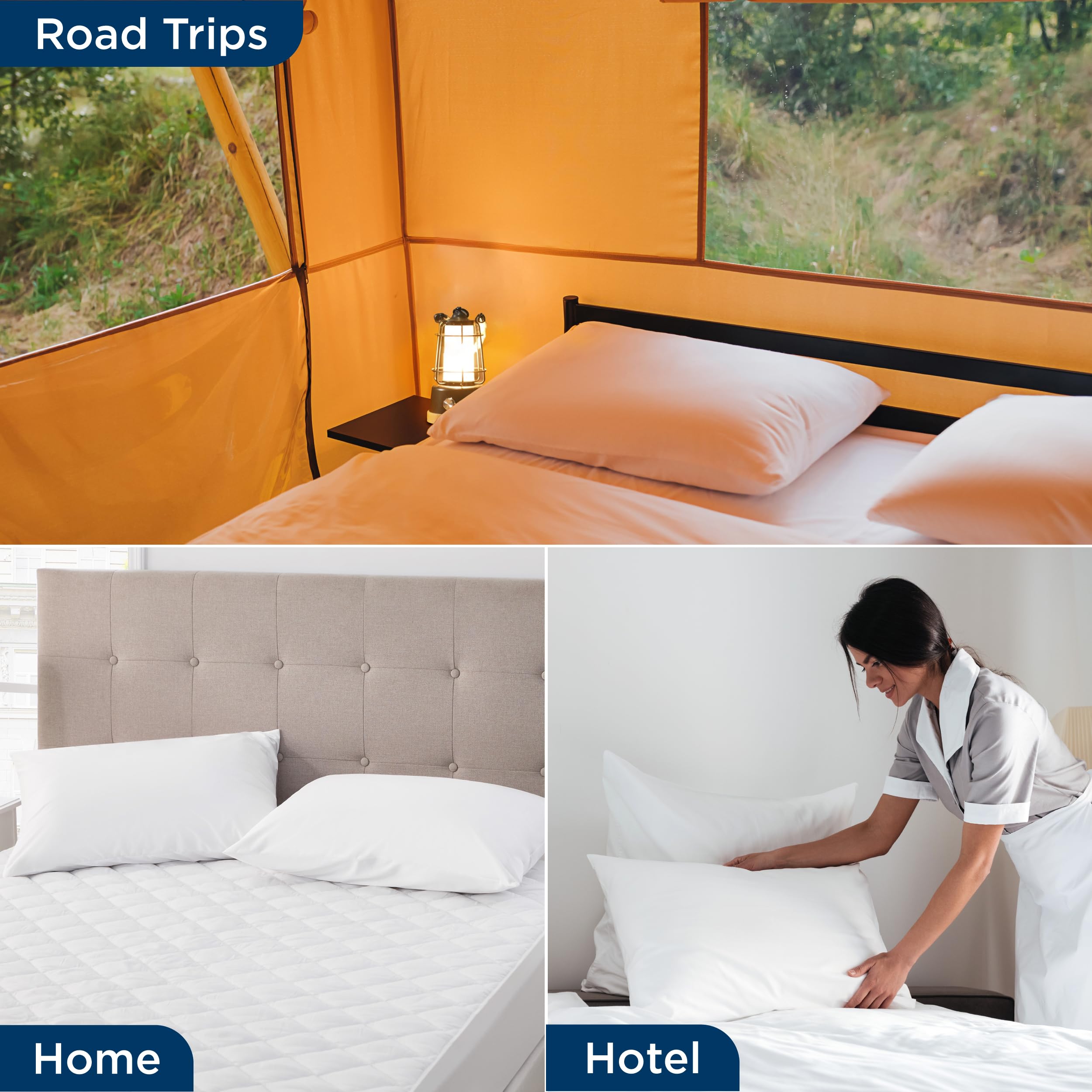 Bedsure Pillow Protectors, Waterproof Polyester Pillow Protectors with Zipper Standard Size,Set of 2, 20" x 26"