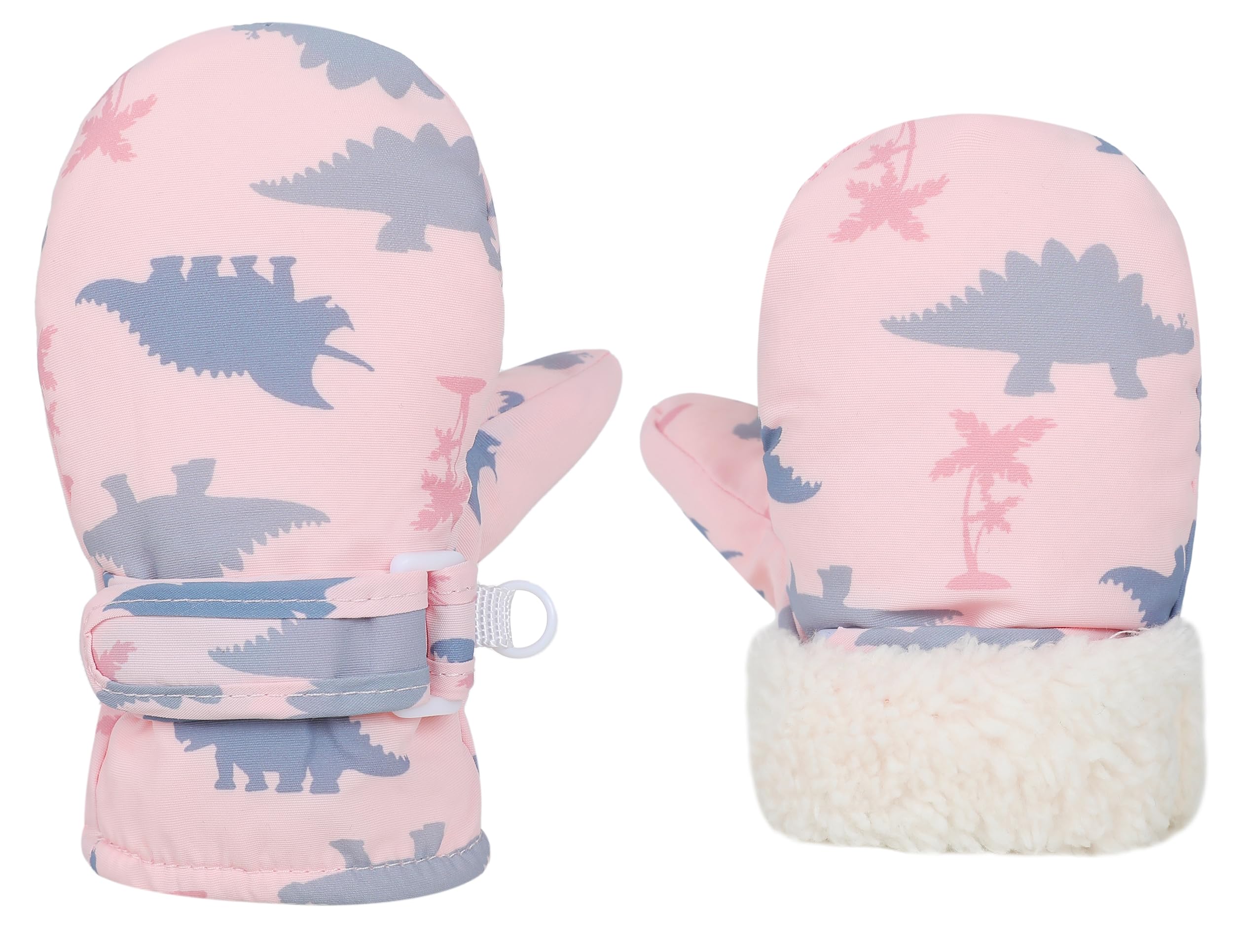 Slivery Color Toddler Gloves Kids Mittens Winter Warm Lined Fleece Gloves Waterproof Baby Boys Girls