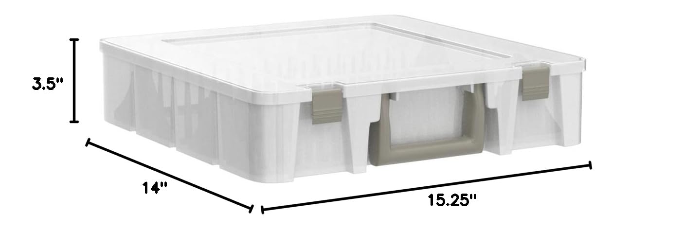 ArtBin 9002AB Super Satchel Thread Box, Portable Craft & Sewing Organizer with Thread Tray, [1] Plastic Storage Case, Clear