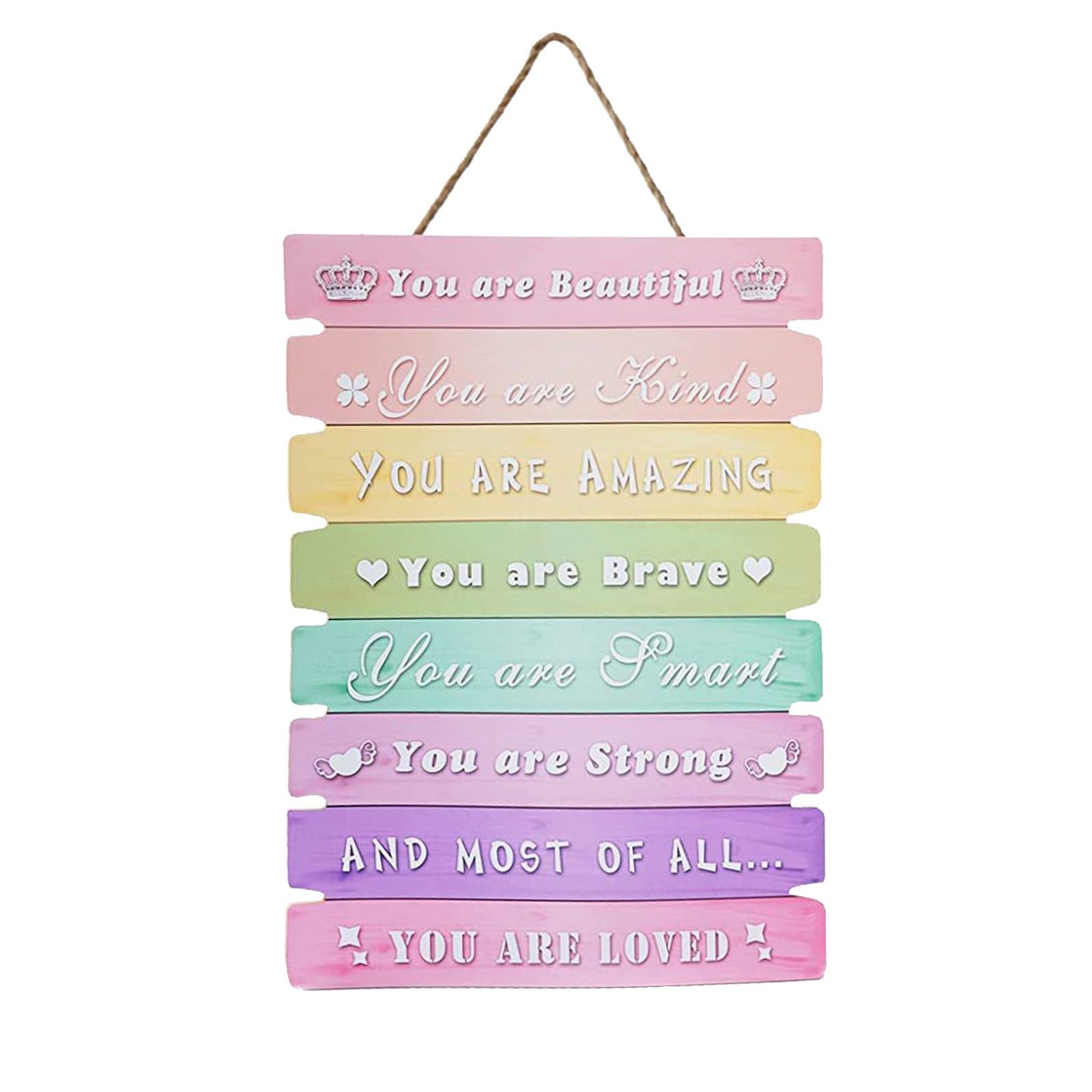 Teen Girl Room Decor Aesthetics Rainbow Inspirational Kids Bedroom Decor Wall Art Cute Kawaii Room Decor Pink Baby Little Girl Toddler Room Sign Kindergarten Dorm Decor Cute Car (Pink, One Size)