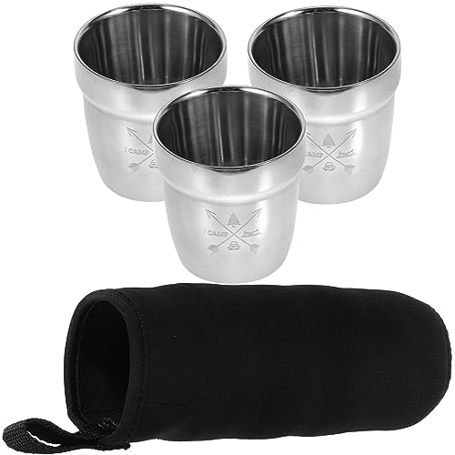 Kisangel 1 Set Travel Coffee Mug Coffee Mugs Espresso Cups Stainless Steel Water Cup Stainless Wine Glass Metal Cup Stainless Steel Coffee Tumbler Stainless Steel Cups Outdoor Beer Mug