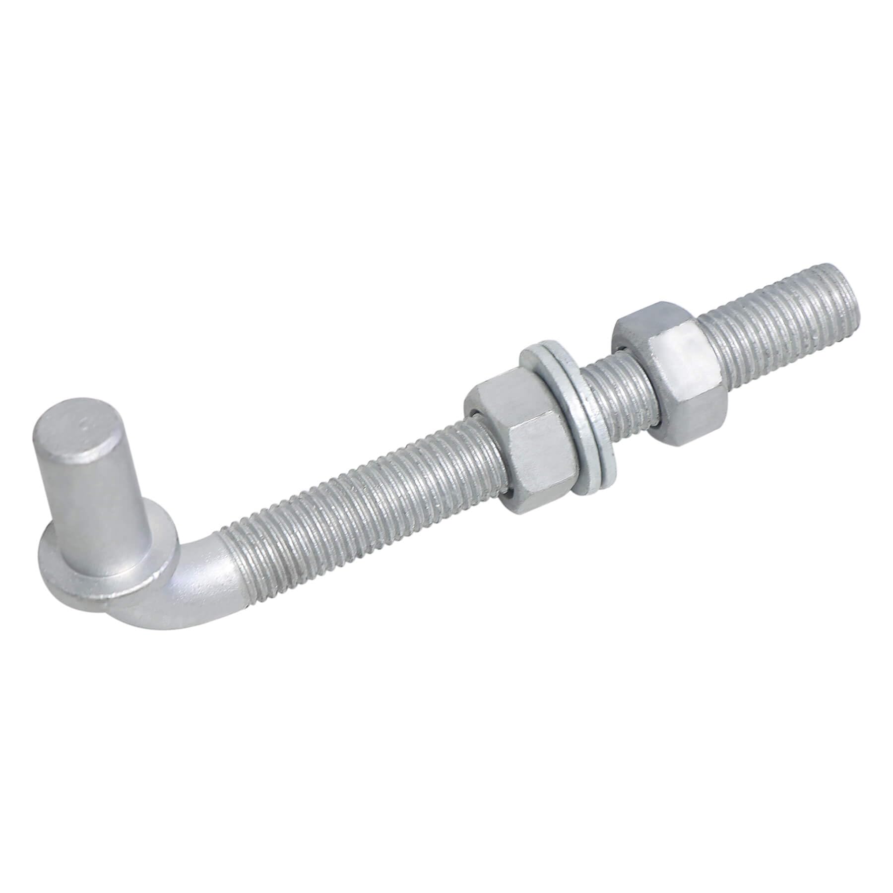 Wulankd 2Pcs 6 inch Heavy Duty J-Bolt Gate Hinge with 5/8" for Chain Link Fence, Galvanized Steel Post Gate Hinges for Farm Gate Hardware, Nuts & Washers Included
