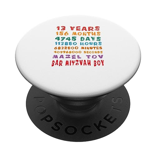 13-Year-Old 13th Birthday Bar Mitzvah Boy Mazel Tov Jewish PopSockets Standard PopGrip