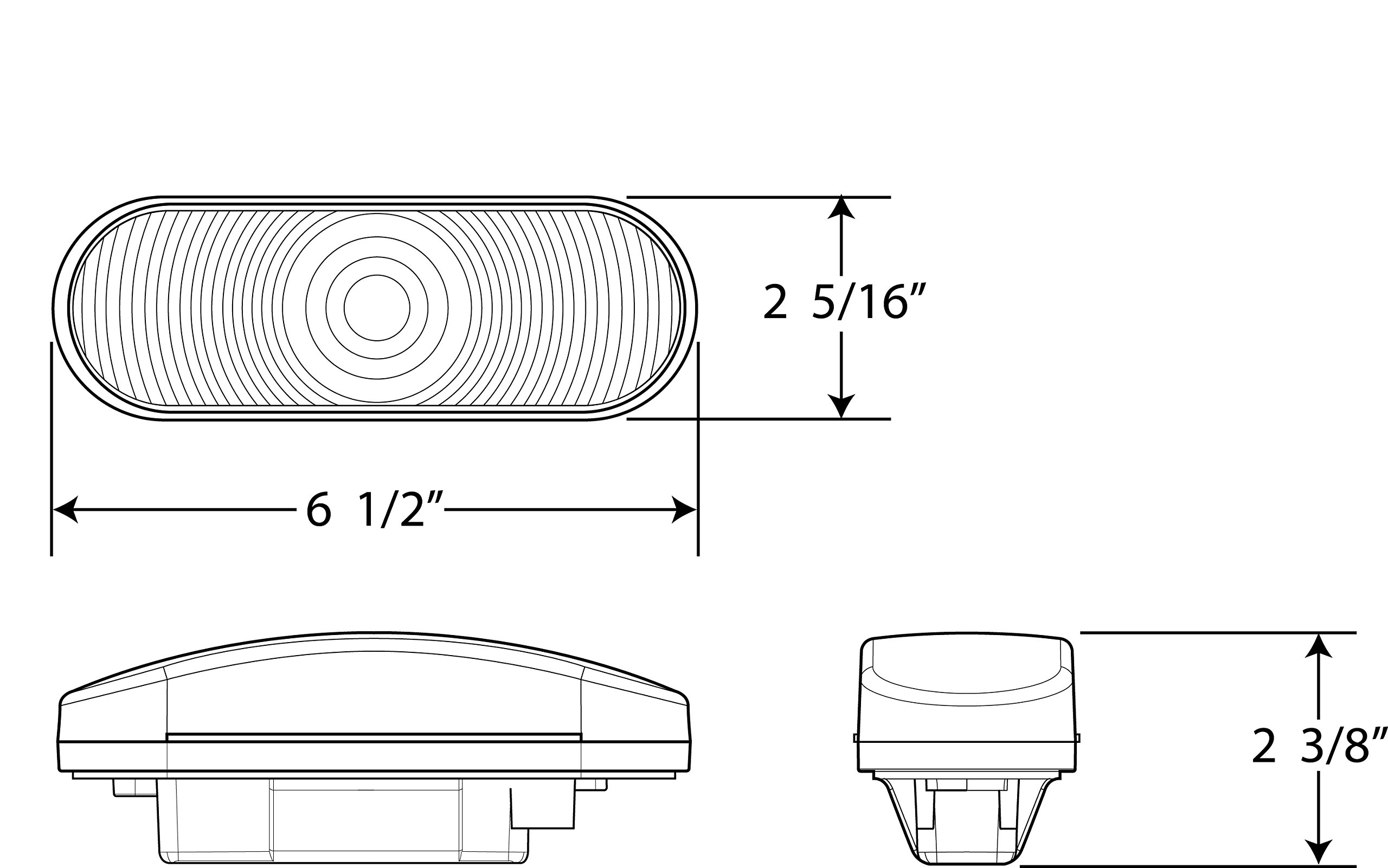 Optronics ST70RS 6" Oval Stop/Turn/Tail Light, Red