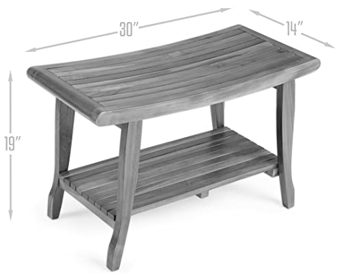ALATEAK Indoor Outdoor Patio Garden Yard Bath Shower Spa Waterproof Stool Bench 30"