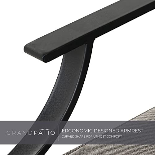 Grand patio 2 PCS Patio Furniture Sets Patio Chair Set Metal K/D Chat Set with Grey Cushions,Matched with Different Types of Tables