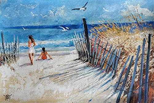SOLD - Hampton's Summer, Seascape by Internationally Renowned Painter Yary Dluhos