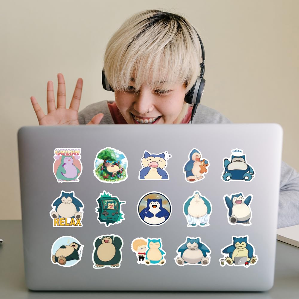 52Pcs Cute Anime Stickers Pack, Cartoon Aesthetic Vinyl Waterproof Sticker Decals for Water Bottle,Laptop,Phone,Hard Hat,Skateboard,Scrapbooking,Bumper for Kids Teens Adults