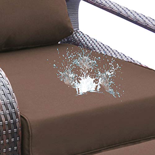 Outdoor Recliner, Outdoor Wicker Recliner Chair with 5.12'' Thickness Cushions, Automatic Adjustable Rattan Patio Chaise Lounge Chairs, Aluminum Frame, Anti-UV and Rustless
