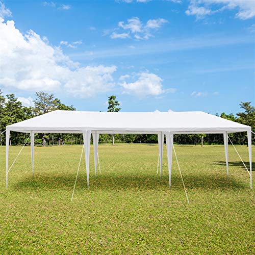 BELANITAS Tents for Parties 10x30 with 8 Walls, Outdoor Canopy Tent Heavy Duty, Eight Sides Two Zipper Doors Canopy with Spiral Tubes, Wedding Party Tent with UV Blocking, White