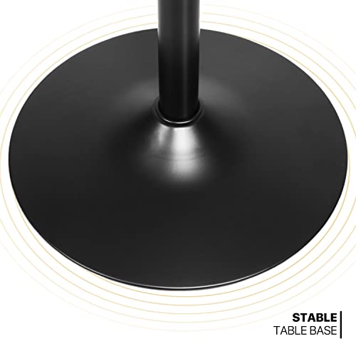 MoNiBloom Bar Table Kitchen Dining Table High Top Table for Home Balcony Indoor Outdoor Bistro Table 39.5''- 49.5" Height-Adjustable Round Cocktail Table, White