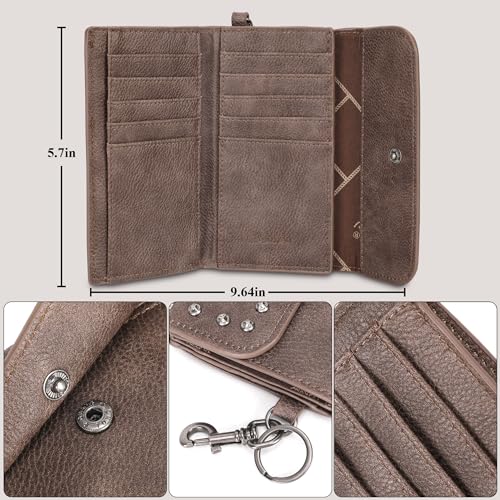 Wrangler Wallet for Women Slim Trifold Credit Card Cases & Money Organizers