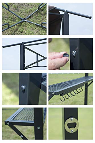 GOJOOASIS Barbecue Grill Gazebo Outdoor 2-Tier BBQ Canopy Tent Coffee Shelter 8-Feet