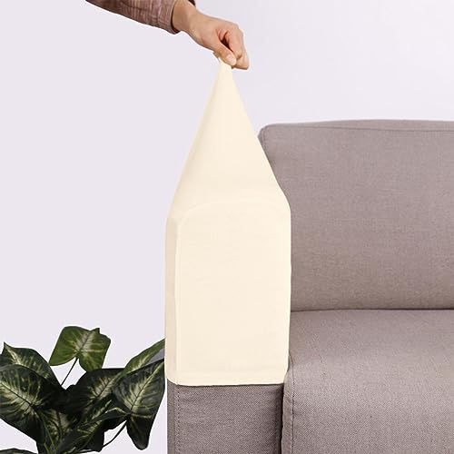 Couch Arm Covers Sofa Armrest Cover Sofa Arm Slipcovers Elastic Sofa Arm Covers Non Slip Furniture Protector Armchair Slipcover Pack Of 2 (Light Couch Covers for 3 Cushion Couch Sofa (Beige, One Size)