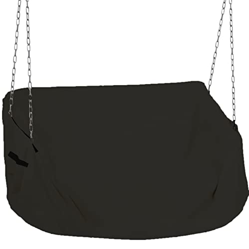 YHINGG Porch Swing Cover 61Inch Waterproof 600D Oxford Hanging Outdoor Swing Chair Cover Garden Hammock Chair Cover Patio Furniture Covers (Black)