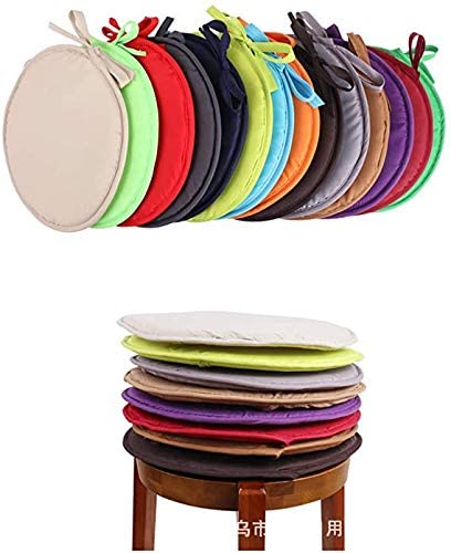 RAILONCH Indoor/Outdoor Chair Pads Round Seat Cushions Garden Patio Home Cushions - Diameter 38cm (2pcs,Dark Grey)